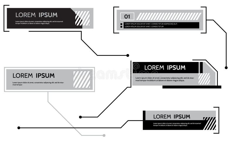 Digital Callouts, Titles Frame Text, HUD . Set of Templates, Modern ...