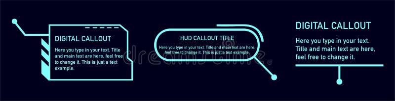 Digital Callouts, Titles Frame Text. Set of Templates, Modern Banners ...