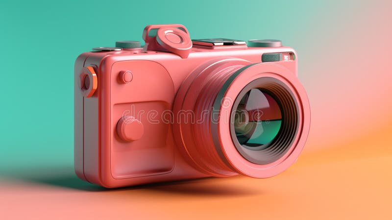 Digital Camera in Abstract Style in Trending Color Palette with ...