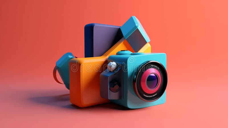 Digital Camera in Abstract Style in Trending Color Palette with ...