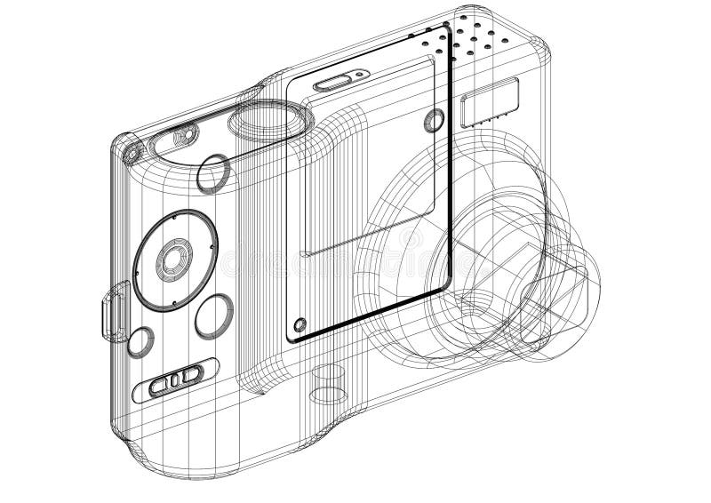 Digital Camera Architect Blueprint - Isolated Stock Illustration ...