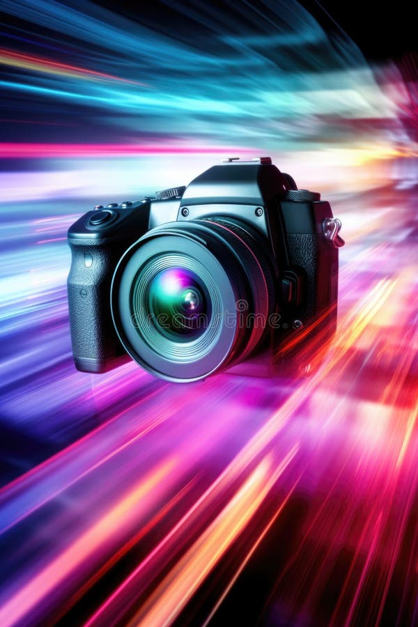 Digital Camera Blurry Background Suitable Technology Concepts Stock ...