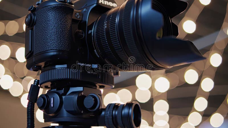 Digital Camera Closeup Dslr Mirrorless Equipment on Surface Warm Bokeh ...