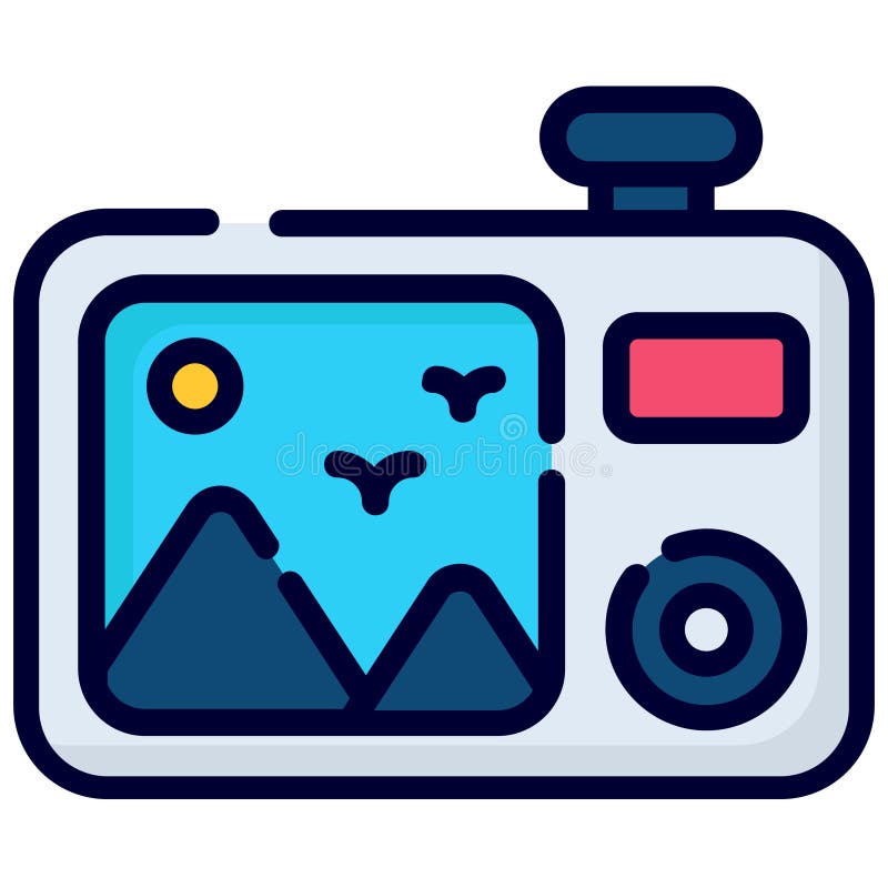 Digital Camera Color Line Icon Stock Vector - Illustration of black ... Digital Camera Color Line Icon Stock Vector - Illustration of black ...