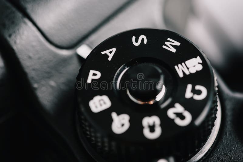 Digital Camera Control Dial Showing Aperture, Shutter Speed, Manual and ...