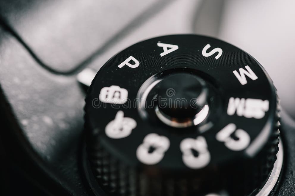 Digital Camera Control Dial Showing Aperture, Shutter Speed, Manual and ...