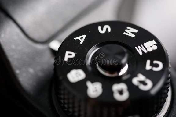 Digital Camera Control Dial Showing Aperture, Shutter Speed, Manual and ...