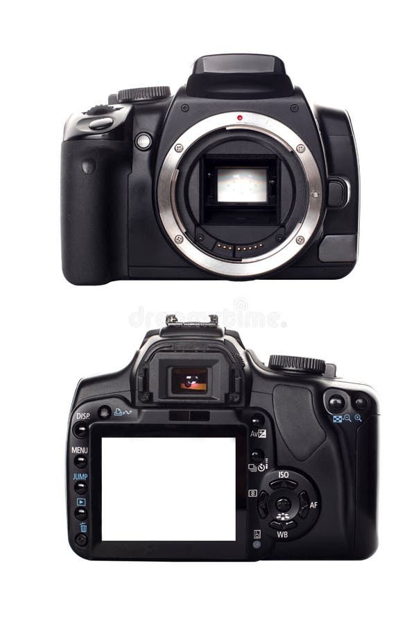 Digital Camera Front and Rear View Stock Photo - Image of thin, flash ...