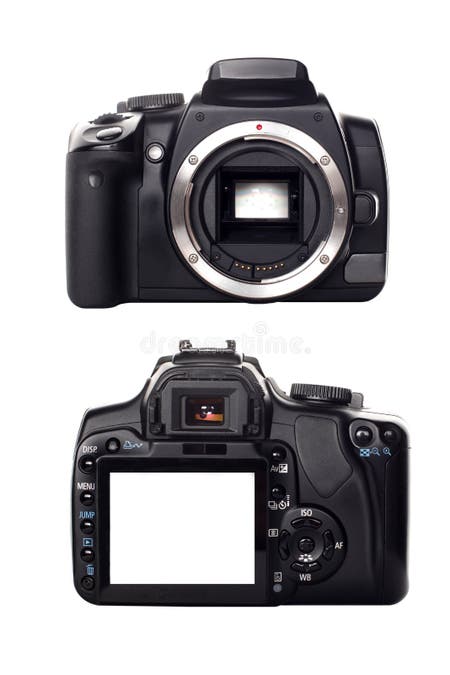 Digital Camera Front and Rear View Stock Photo - Image of thin, flash ...