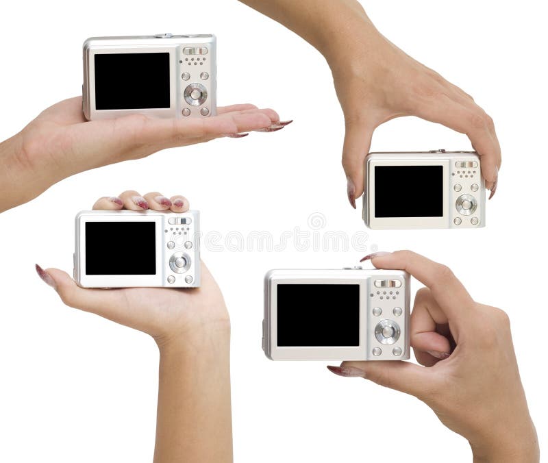 Digital camera in a hand stock image. Image of photograph - 9059481
