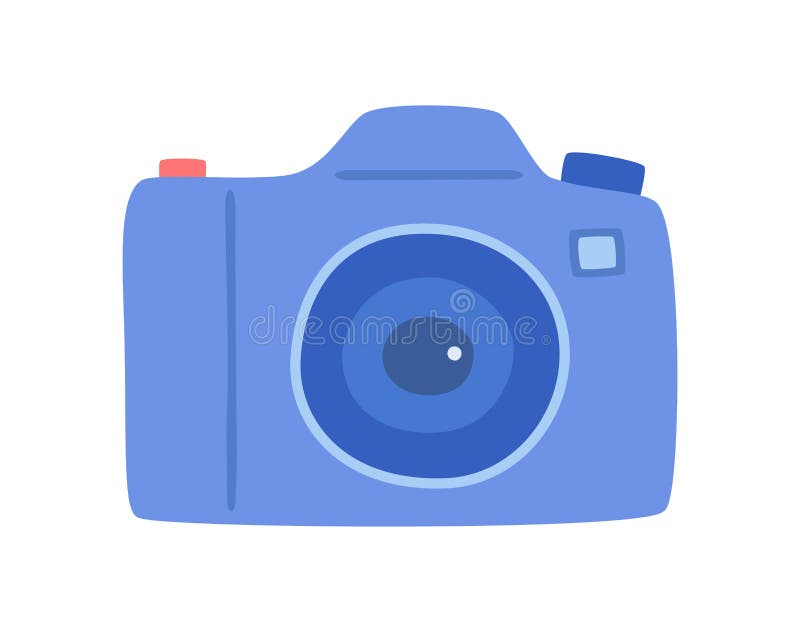 Digital Camera in a Hand-drawn Style, Isolated Stock Vector ...