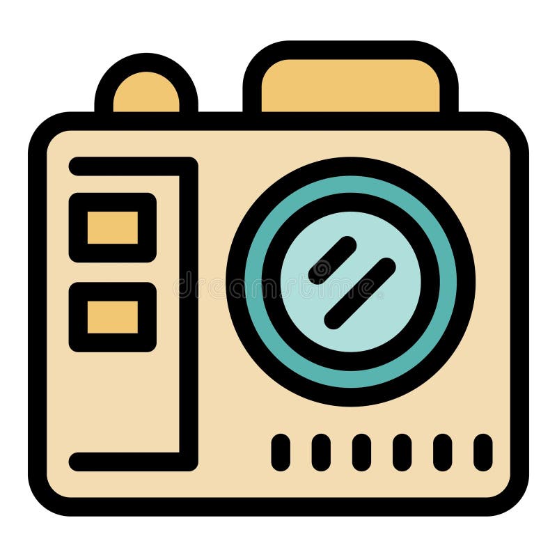 Digital Camera Icon Showing Shutter Button and Lens Stock Vector ...