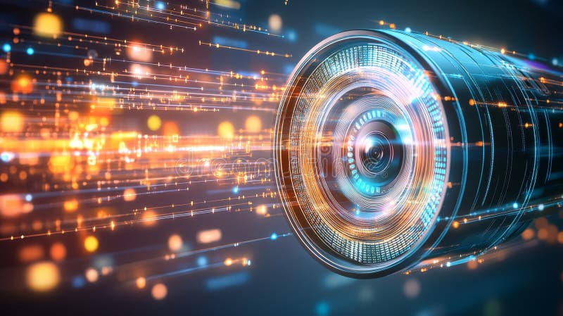 Digital Camera Lens Capturing Data Stream, Information Technology ...