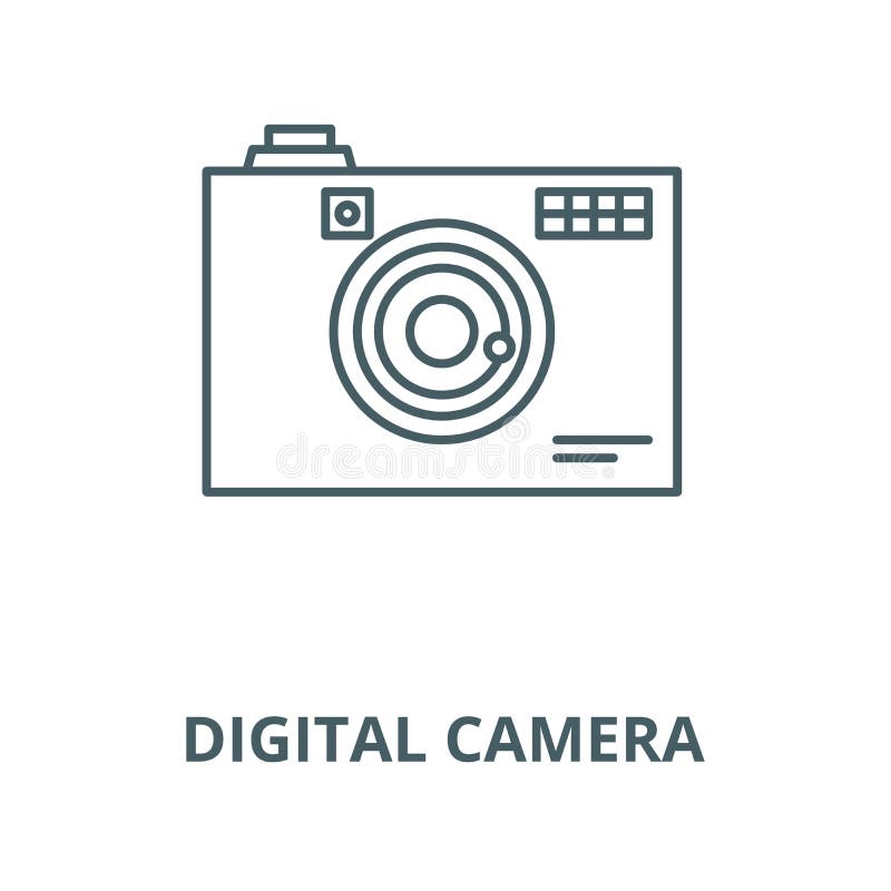 Digital Camera Line Icon, Vector. Digital Camera Outline Sign, Concept ...