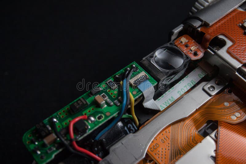 Digital Camera Mainboard and Parts Stock Image - Image of optical ...