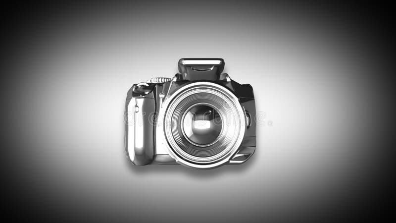 Digital Camera from Metal Isolated on a White. 3D Render Stock Image ...