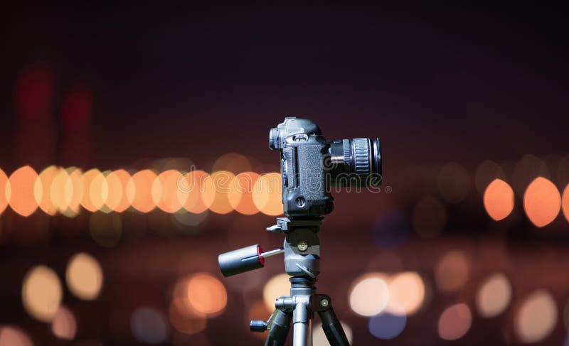 Digital Camera the Night View of City. Stock Image - Image of optic ...