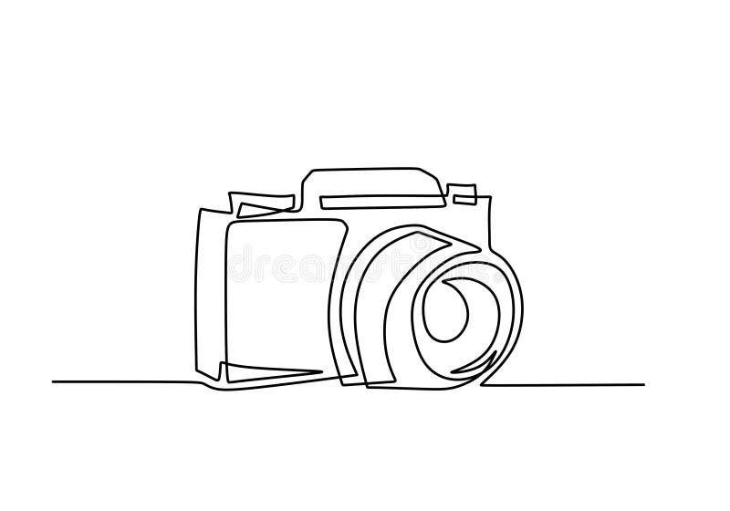 Digital Camera One Line Drawing. Vector Illustration Gadget Technology ...