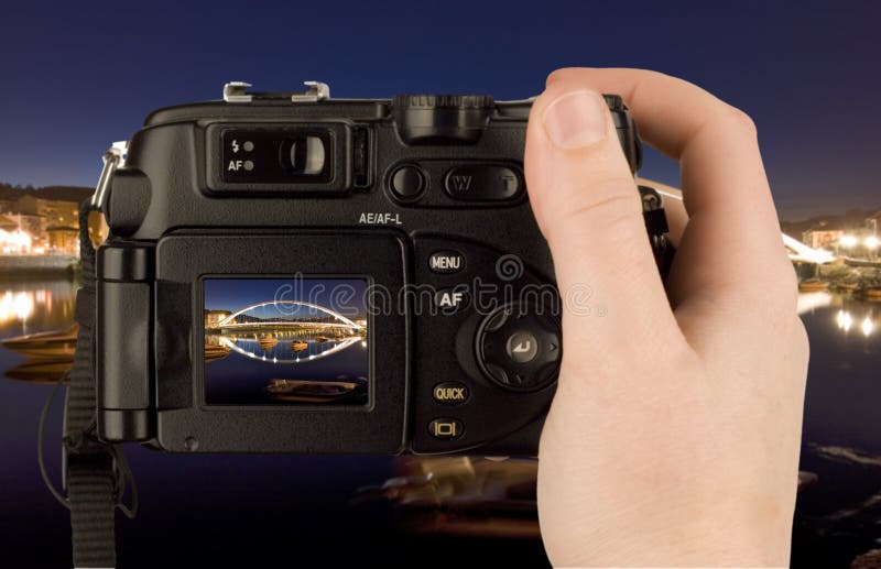 Digital Camera Photo in a Hand Stock Image - Image of clipping, black ...