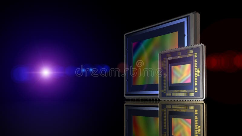 Digital Camera Sensor Compared To Phone Matrix Stock Illustration ...