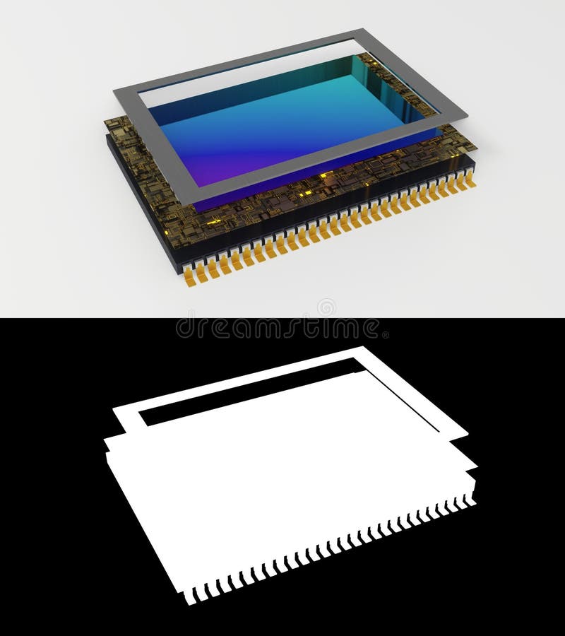 Modern Digital Camera Sensor Disassembled Isolated on White, Alpha ...
