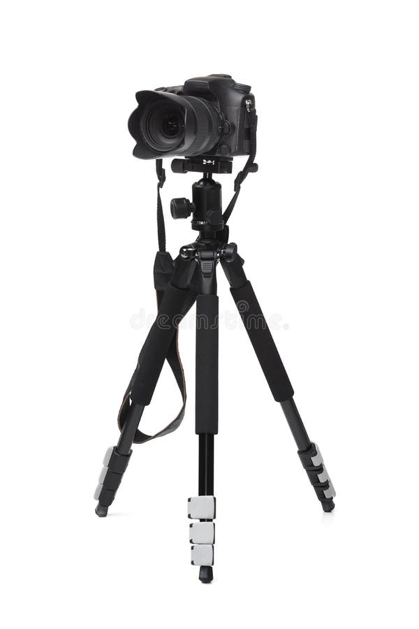 A Digital Camera on a Tripod Stock Photo - Image of dslr, video: 103096038