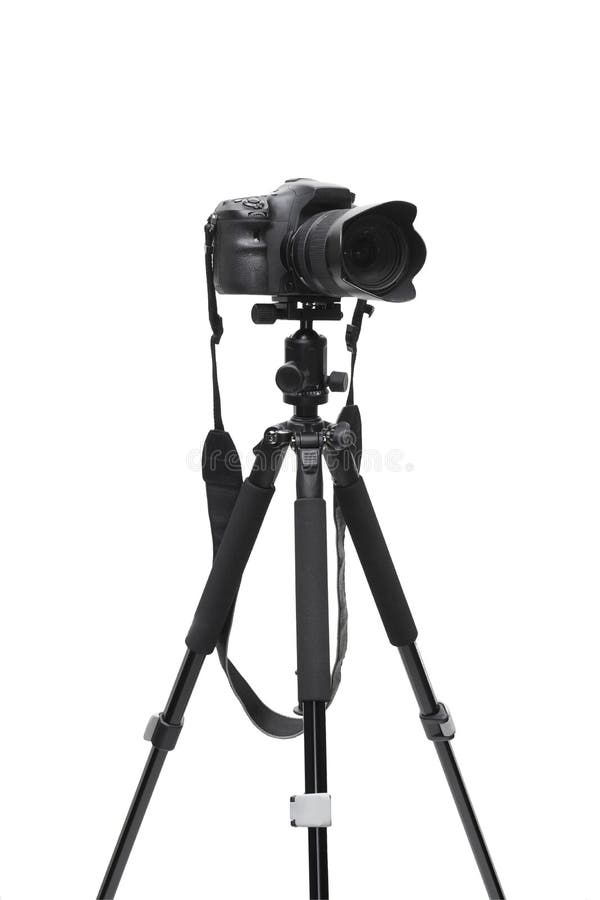 A Digital Camera on a Tripod Stock Photo - Image of vertical, support ...