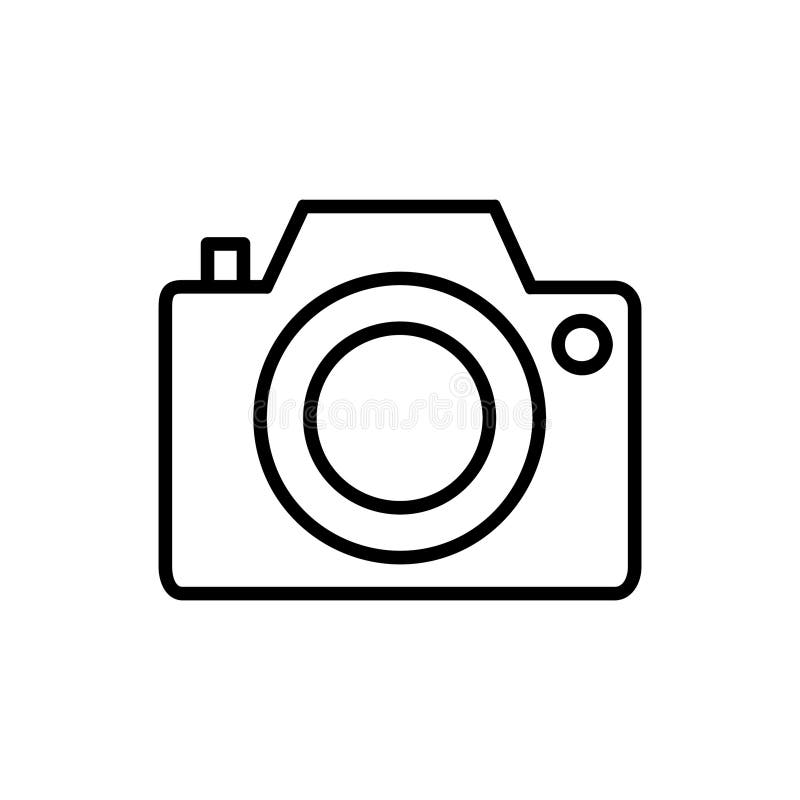 Digital Camera Vector Icon, Outline Style, Isolated on White Background ...