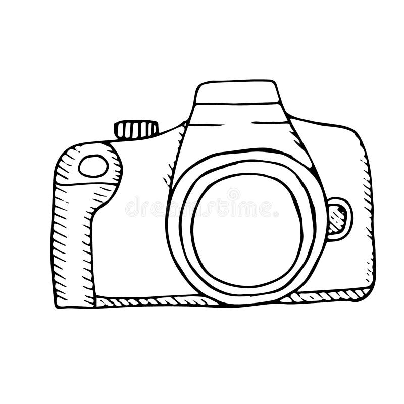 Digital Camera, Vector Illustration, Hand Drawing Sketch Stock ...