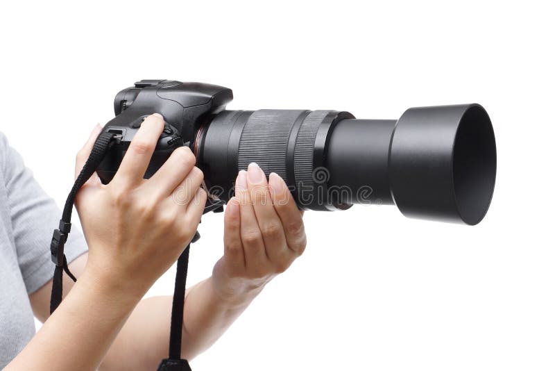 Digital Camera with Zoom Lens Stock Image - Image of people, zoom: 94832363