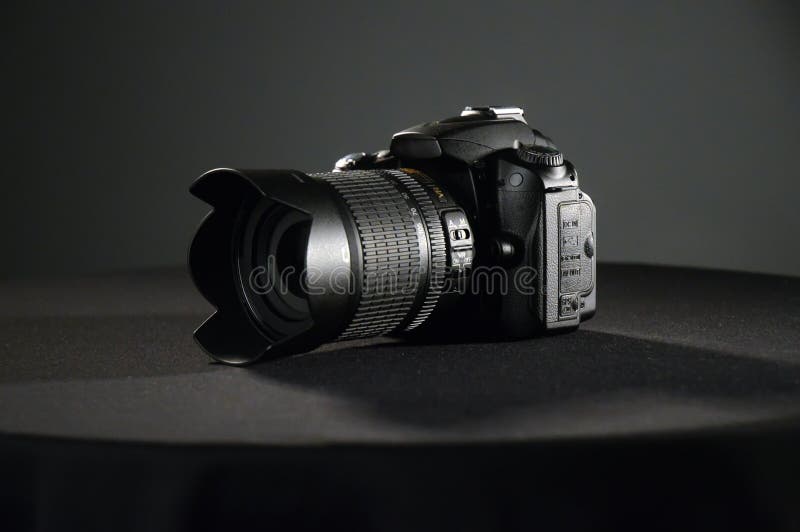 Digital Cameras on a Black Background Stock Photo - Image of background ...