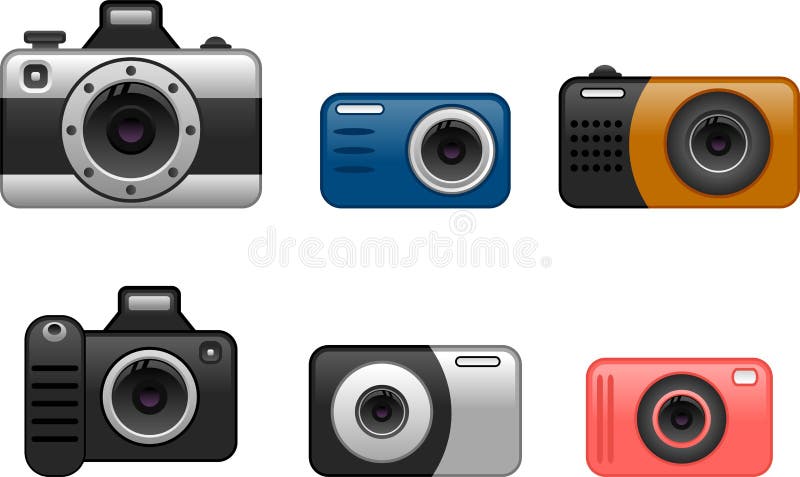 Digital cameras set 1 stock vector. Illustration of icon - 30975897