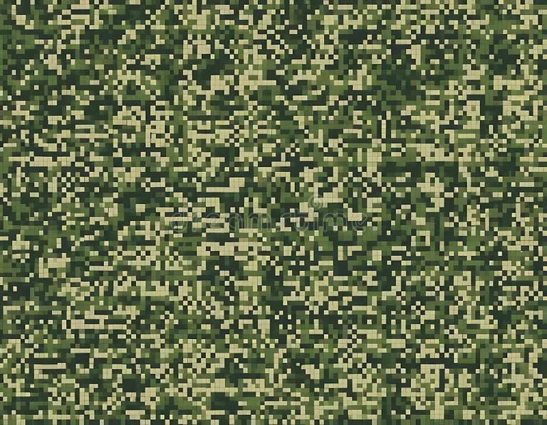 Digital Camouflage Pattern with Pixelated Army Blocks Stock ...