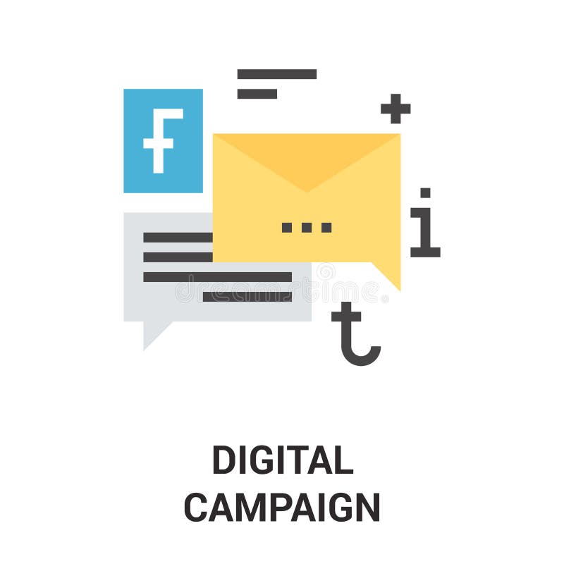Digital Campaign Icon Concept Stock Vector - Illustration of online ...