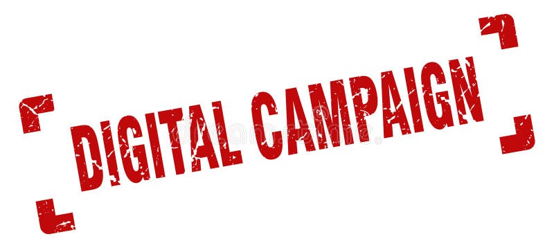 Digital Campaign Stamp. Square Grunge Sign Isolated on White Background ...