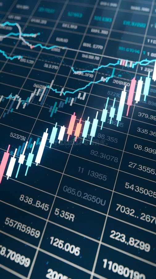 Digital Candlestick Chart Reflects Market Trends, Set on Grid with ...
