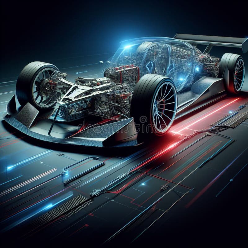 Digital Car Design with Ai Graphic in Future Stock Illustration ...
