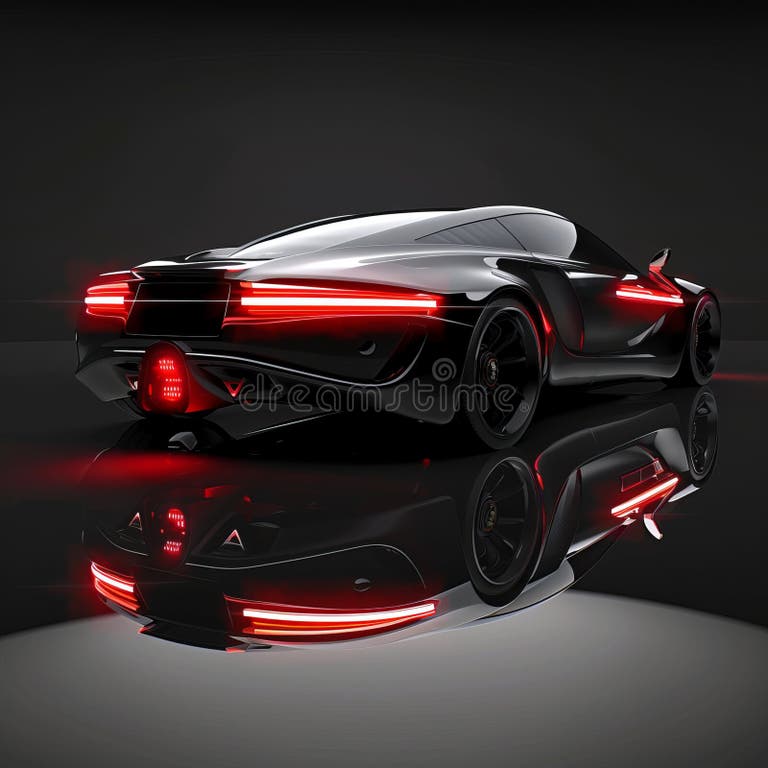 Digital Car of Glowing 3d Triangular Polygons Stock Illustration ...