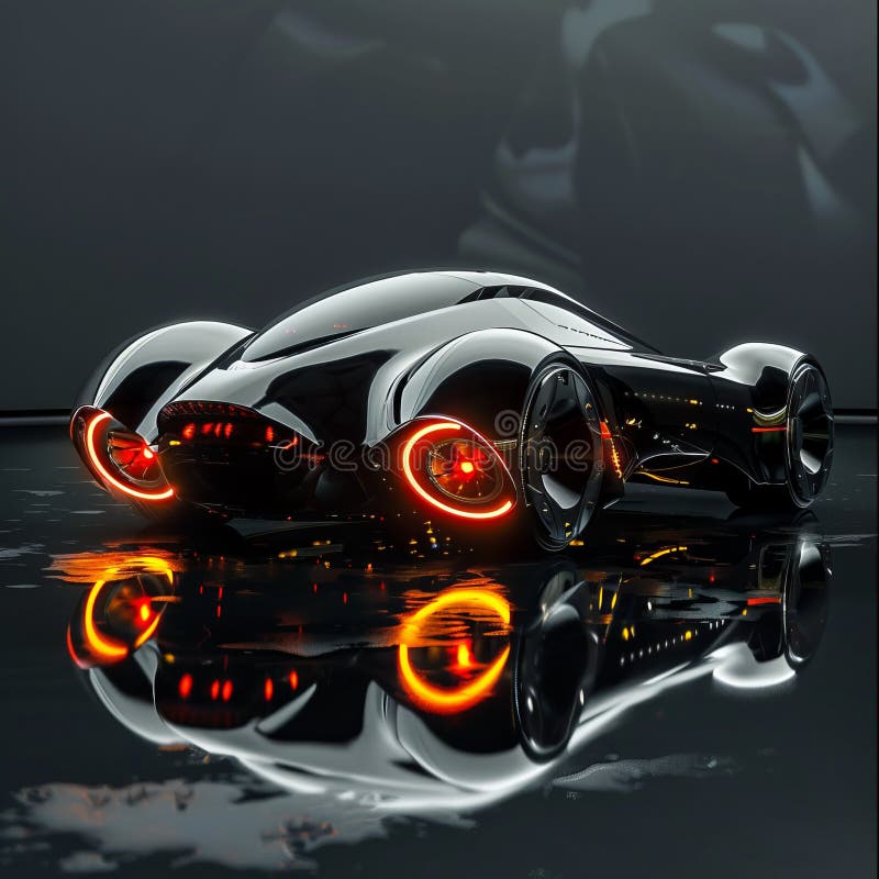 Digital Car of Glowing 3d Triangular Polygons Stock Illustration ...