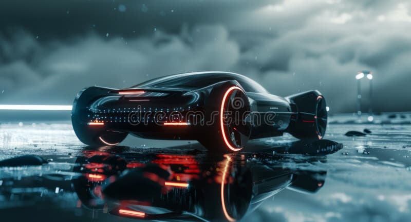 Digital Car of Glowing 3d Triangular Polygons Stock Illustration ...