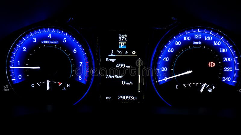 Digital Car Speedometer and Odometer Stock Image - Image of digital ...