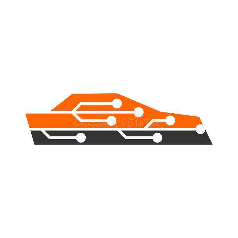 Digital Car Technology Electric Logo Icon Illustration Brand Identity ...