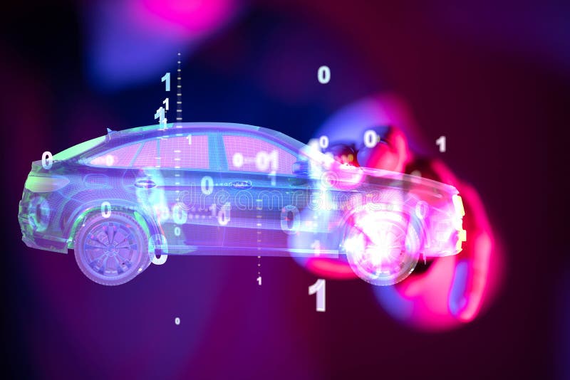 A Digital Car Technology Smart in Virtuel Room Stock Image - Image of ...