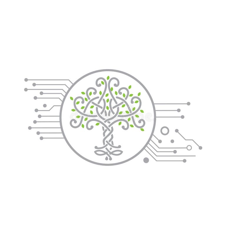Digital Celtic tree stock vector. Illustration of futuristic - 174447747