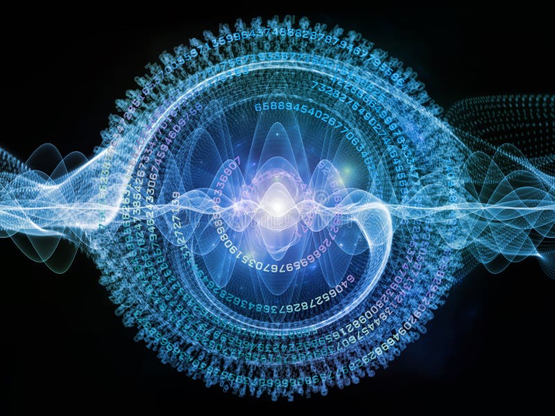 Digital Central Wave stock illustration. Illustration of information ...