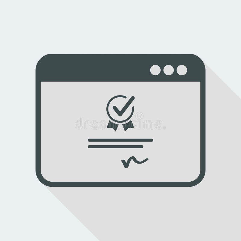 Digital Certificate - Vector Icon for Computer Website or Application ...