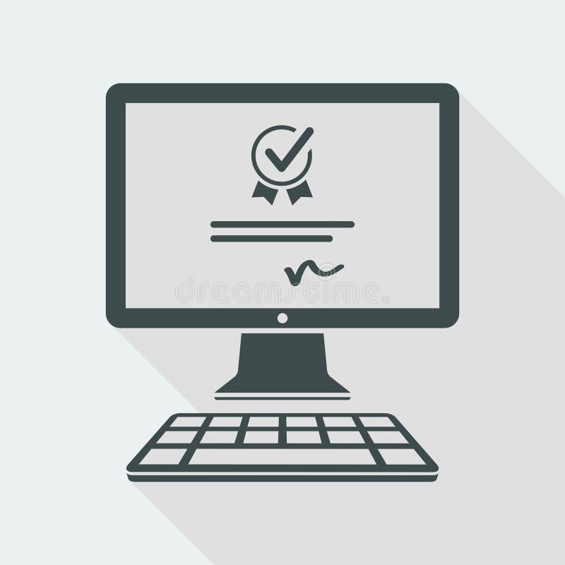 Computer Web Certificate - Vector Flat Icon Stock Vector - Illustration ...