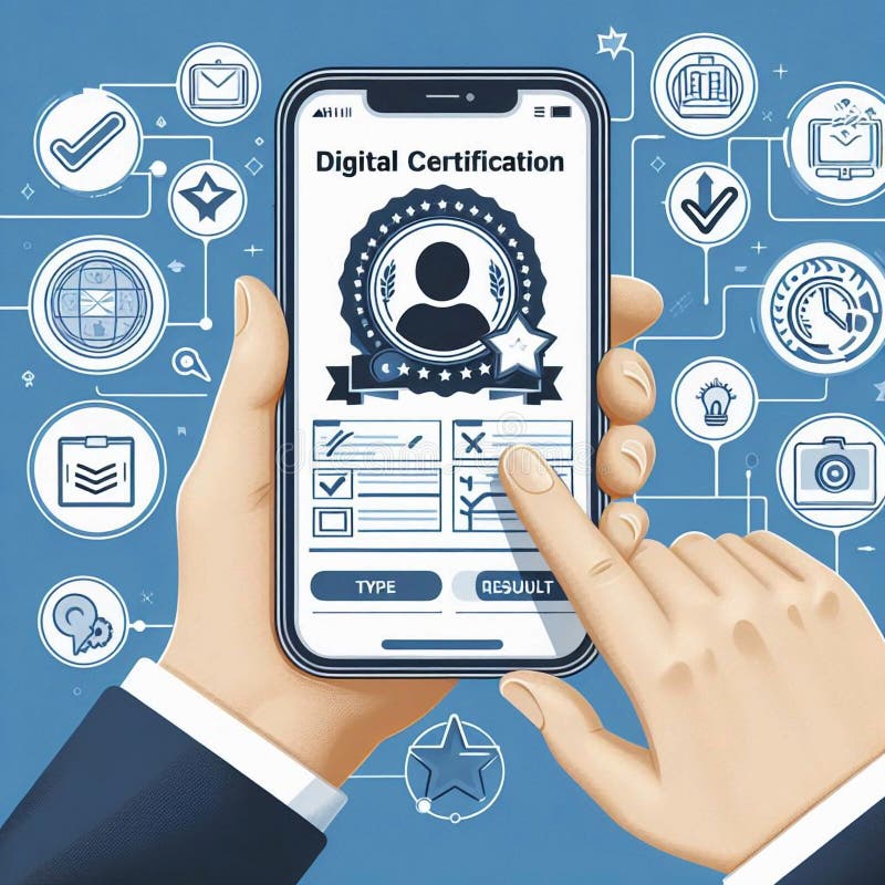 Digital Certification: a User Completing an Online Assessment Stock ...