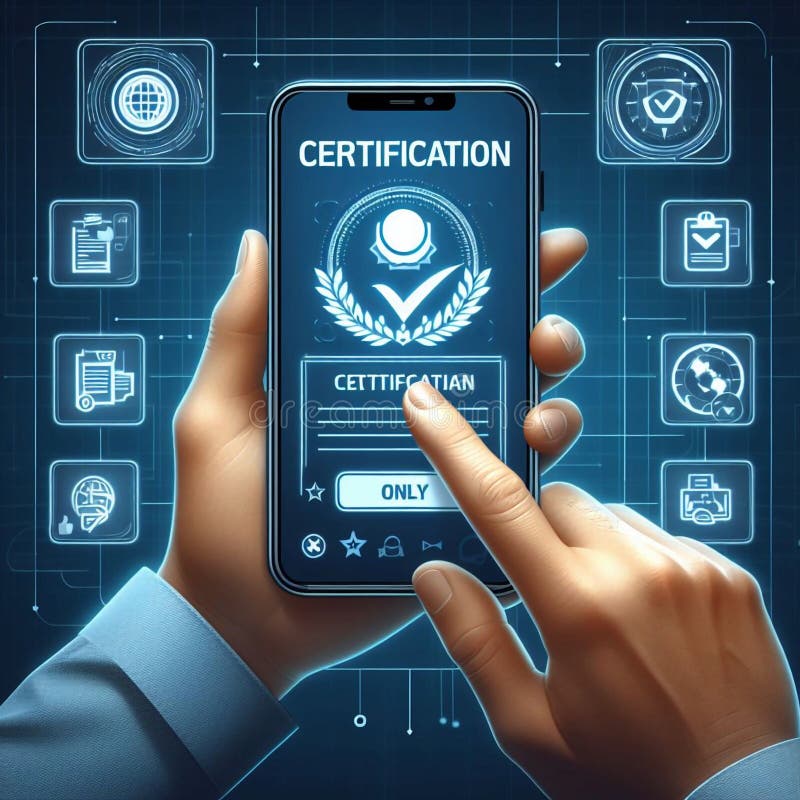 Digital Certification: a User Completing an Online Assessment Stock ...