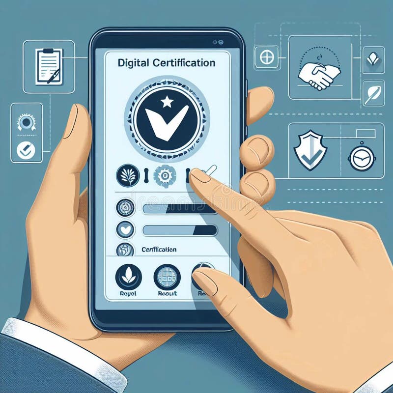 Digital Certification: a User Completing an Online Assessment Stock ...